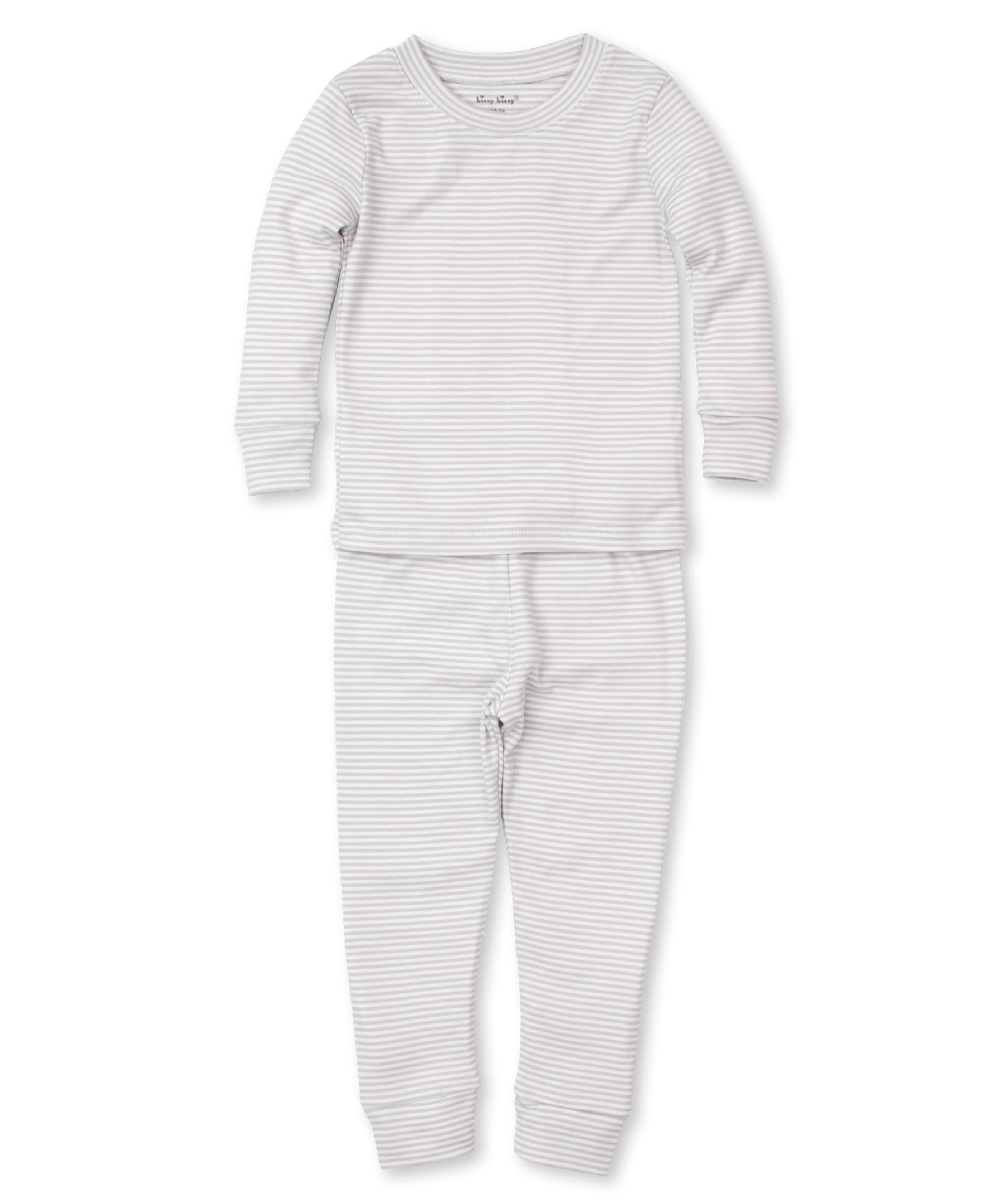 Silver Simple Stripes Pajama Set