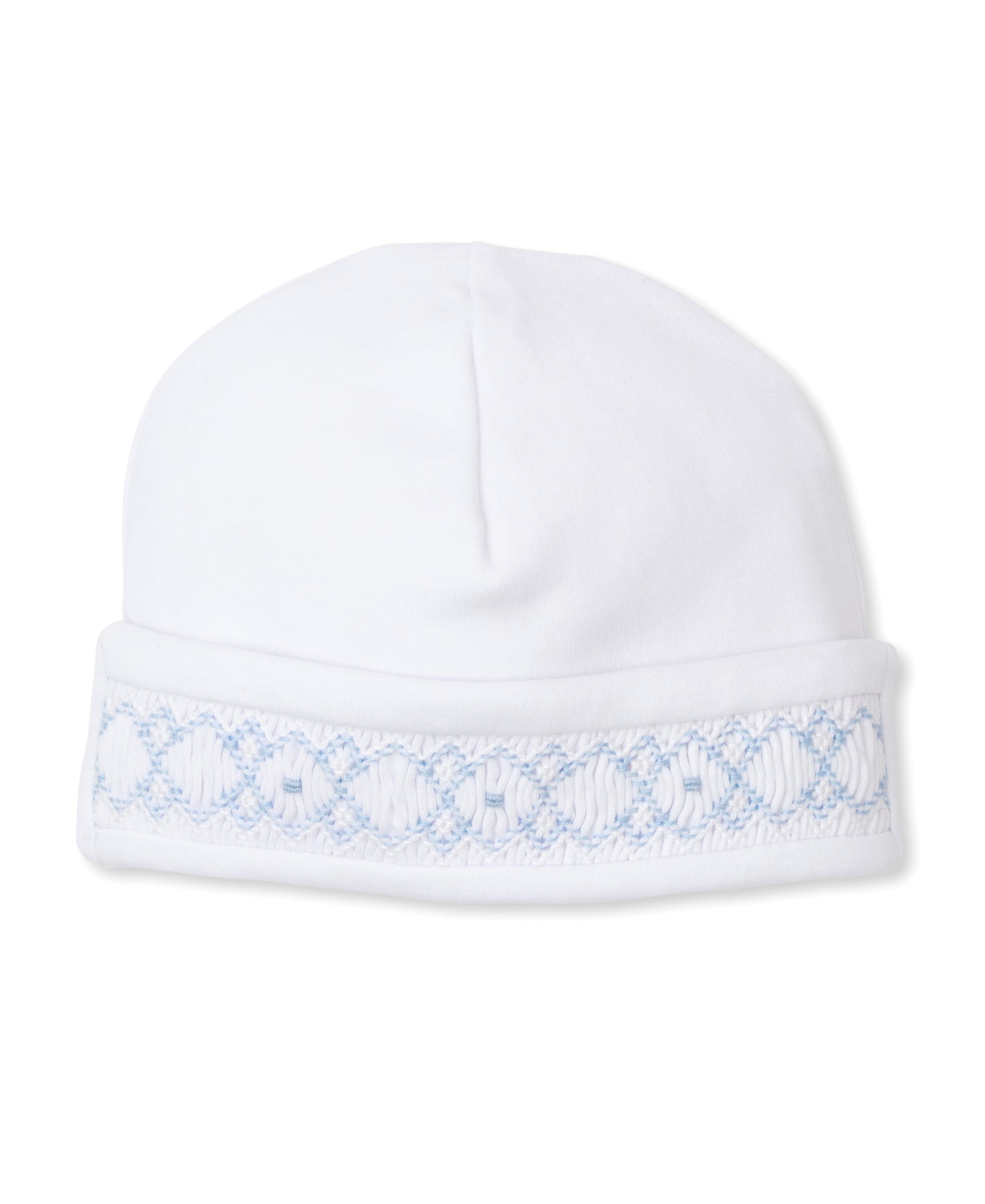 CLB Summer 24 White/Blue Hand Smocked Hat