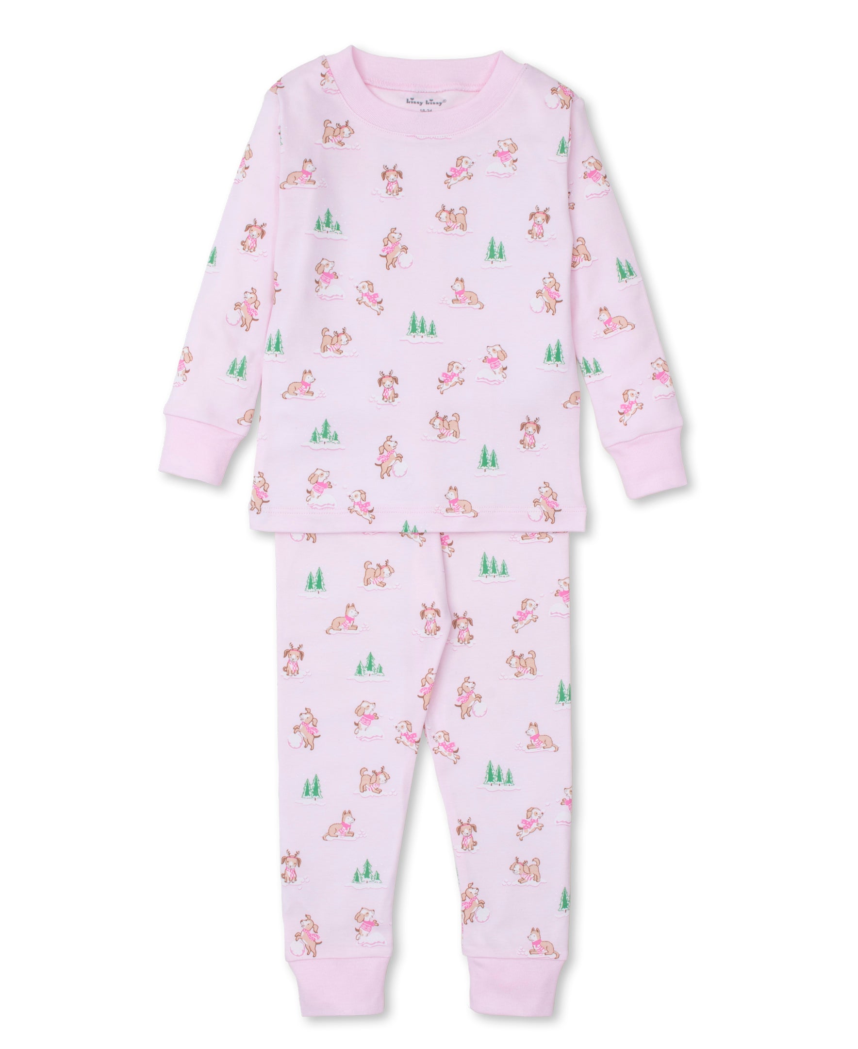 Puppy Snowball Pranks Pink Toddler Pajama Set